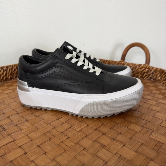 Vans | Shoes | Vans Old Skool Stacked Shiny Neutral Platform Sneakers Normcore Contemporary ...